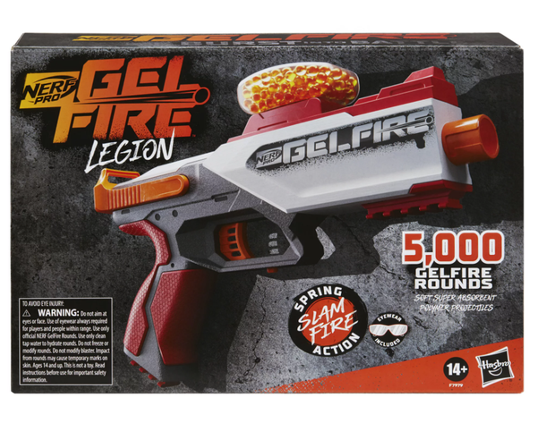Nerf Pro Gelfire Legion Blaster, 5000 Rounds, 130 Round Hopper, Slam F ...