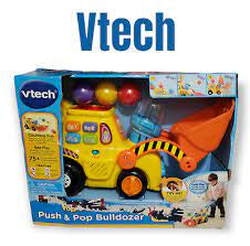 VTech, Pop-a-Balls, Push and Pop Bulldozer, Toddler Learning Toy ...